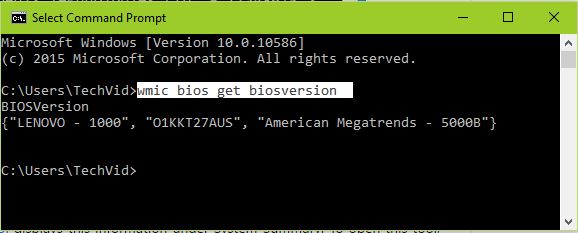 How to check BIOS version in Windows 10 / 8 Microsoft 2016