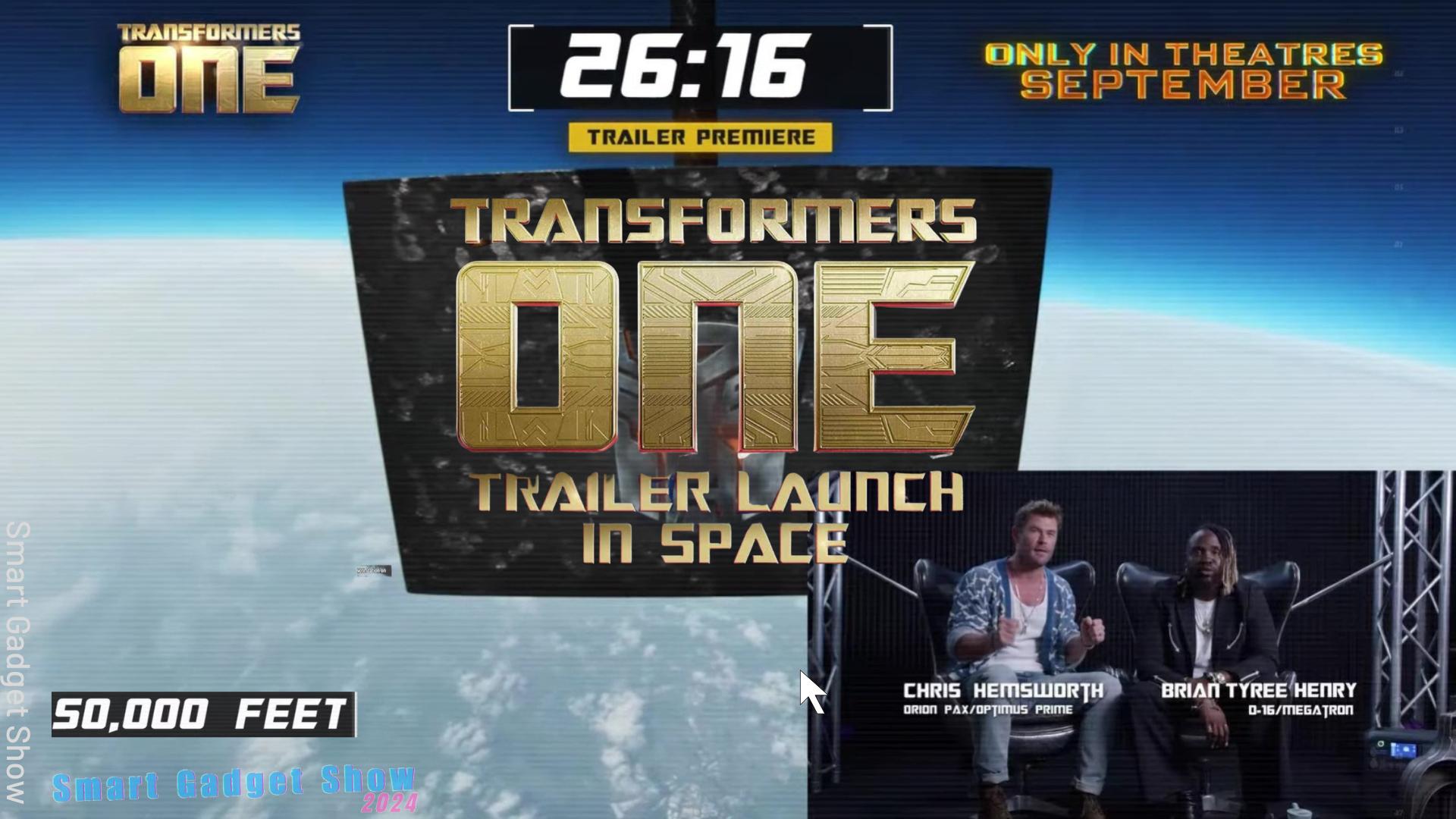 Transformers One Trailer Premiere is the First from Space Today with Chris Hemsworth and Brian ...